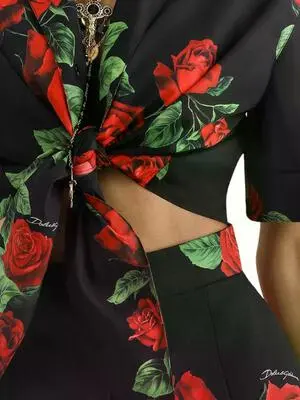Dolce & Gabbana Rose-print Poplin Shirt