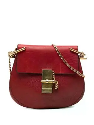 Chloé 2014 Small Smooth And Grained Calfskin Drew Crossbody Bag Red