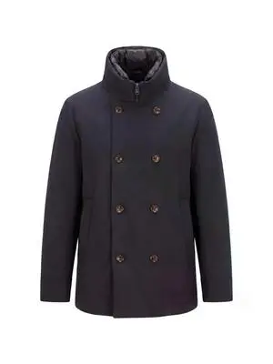MONTECORE Double-breasted High-neck Jacket - Blue