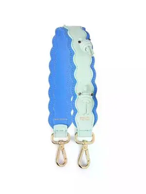 Fendi Strap You Scalloped Leather Shoulder Strap - Blue