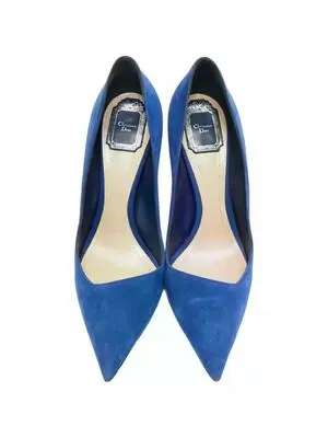 Dior Pointed-toe Gradient-heel Suede Pumps - Blue