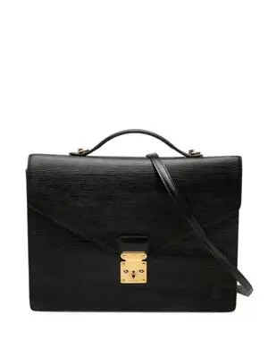 LOUIS VUITTON 1994 Epi Porte Documents Bandouliere Business Bag - Black