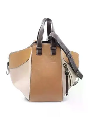 Loewe 2010-2026 Small Tricolor Soft Grained Calfskin Hammock Bag Satchel - Brown
