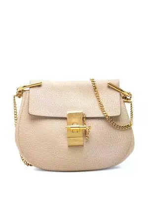 Chloé Mini Grained Lambskin Drew Crossbody Bag - Neutrals