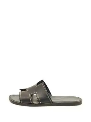 Hermès Izmir H-cut Flat Sandals - Black