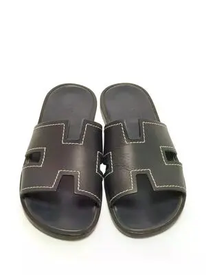 Hermès Izmir H-cut Flat Sandals - Black