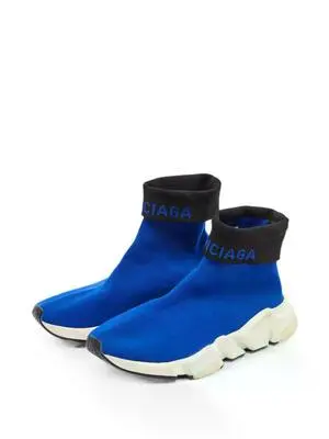 Balenciaga Speed Foldover-ankle Sneakers - Blue