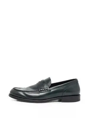 Bottega Veneta Intrecciato-detail Penny-slot Loafers - Green