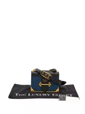 Prada Cahier Logo-lettering Shoulder Bag - Blue