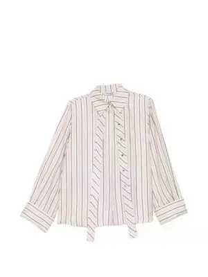 Dice Kayek Striped Pussy-bow Blouse - Pink