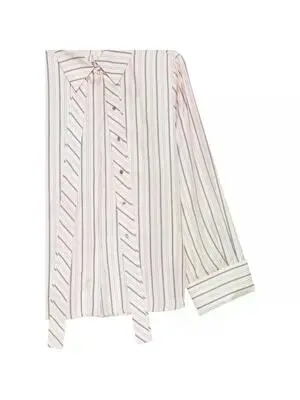 Dice Kayek Striped Pussy-bow Blouse