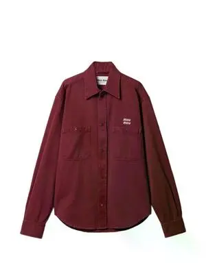 Miu Miu Embroidered Logo Shirt