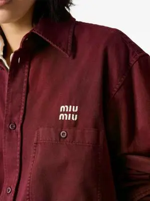 Miu Miu Embroidered Logo Shirt