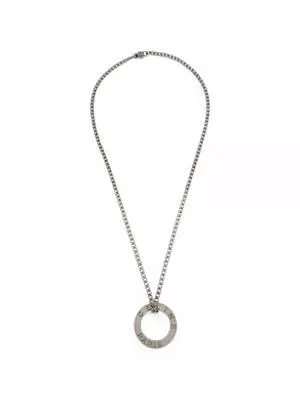 Celine 1990-2000s Triomphe Medallion Necklace - Silver
