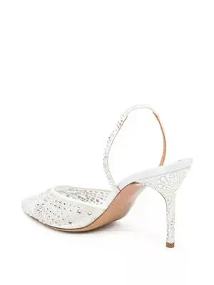 GEDEBE 85mm Crystal-embellished Mesh Pumps
