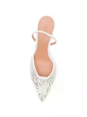 GEDEBE 85mm Crystal-embellished Mesh Pumps