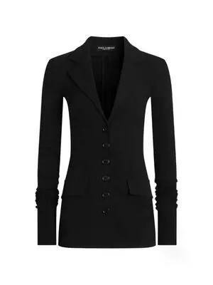 Dolce & Gabbana Single-breasted Jacket In Wool - Black