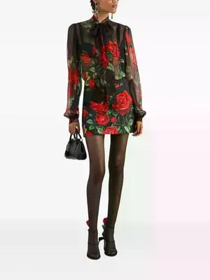 Dolce & Gabbana Rose-print Chiffon Blouse