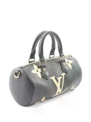 LOUIS VUITTON 2021-2026 Bicolor Monogram Empreinte Giant Papillon Bb Satchel - Black