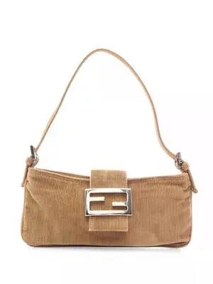 Fendi 2000-2010 Corduroy Shoulder Bag - Brown