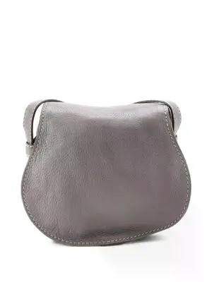 Chloé Marcie Leather Small Crossbody Bag - Grey