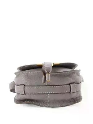 Chloé Marcie Leather Small Crossbody Bag - Grey