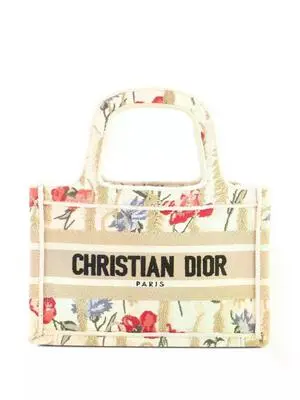 Dior Christian Dior Embroidered Canvas Mini Tote Bag Gold