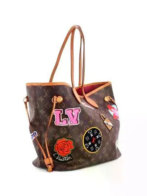 LOUIS VUITTON Neverfull Nm Limited Edition Patches Monogram Canvas Mm Tote Bag - Brown