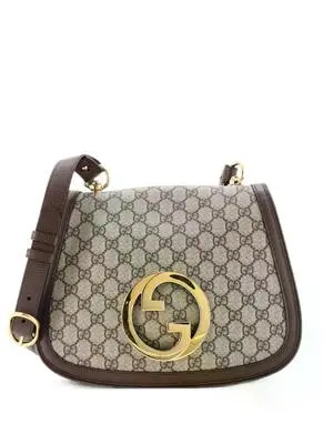 Gucci Blondie Nm Top Handle Bag Gg Coated Canvas Medium Satchel - Brown