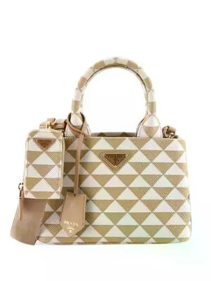 Prada Symbole Jacquard Small Tote Bag - Neutrals