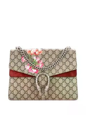 Gucci Dionysus Bag Blooms Print Gg Coated Canvas Medium Shoulder Bag - Brown