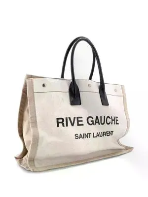 Saint Laurent Rive Gauche Shopper Canvas Large Tote Bag
