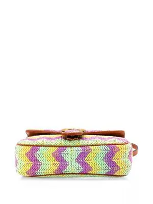 Gucci Gg Marmont Flap Bag Woven Raffia Small Shoulder Bag