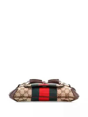 Gucci Horsebit Nm Web Chain Clutch Gg Canvas Small Shoulder Bag