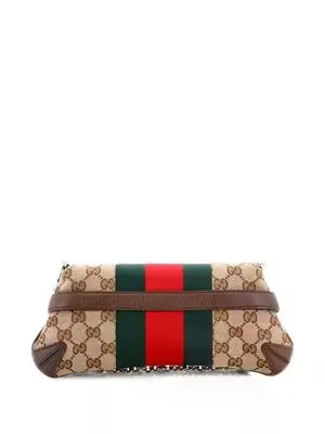 Gucci Horsebit Nm Web Chain Clutch Gg Canvas Small Shoulder Bag