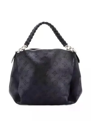 LOUIS VUITTON Babylone Handbag Mahina Leather Bb Hobo Bag - Black