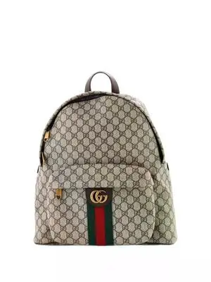 Gucci Ophidia Front Pocket Gg Coated Canvas Medium Backpack - Brown