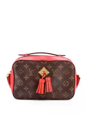 LOUIS VUITTON Saintonge Handbag Monogram Canvas With Leather Crossbody Bag - Red