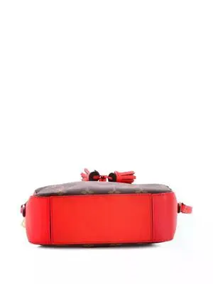 LOUIS VUITTON Monogram Canvas Saintonge Handbag With Leather Crossbody Strap - Red