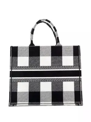 Dior Book Embroidered Canvas Large Tote Bag - Black