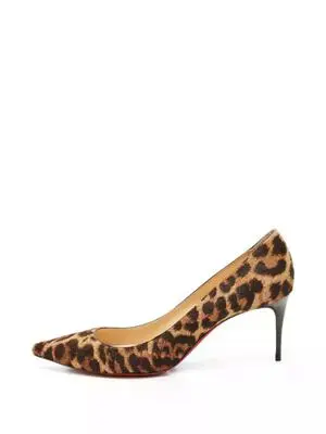 CHRISTIAN LOUBOUTIN Leopard-print Calf-hair Heeled Pumps - Brown