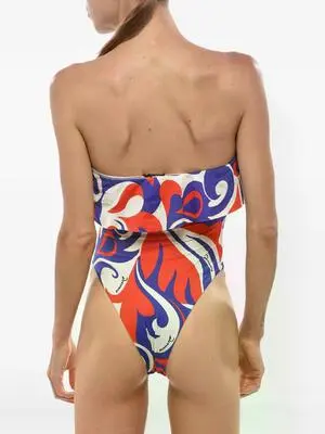 Dsquared2 All-over Printed Swim Strapless One Piece