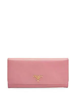 Prada Logo-detail Flap Wallet - Pink