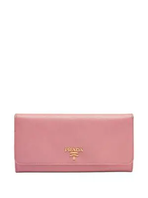 Prada Logo-detail Flap Wallet - Pink