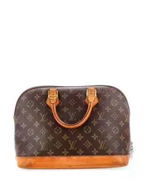 LOUIS VUITTON Vintage Alma Handbag Monogram Canvas Pm Satchel - Brown