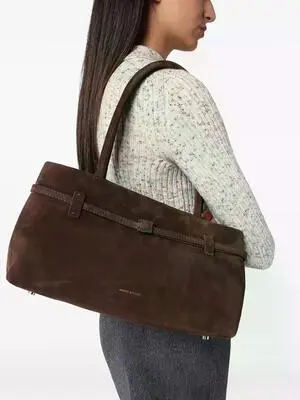 Manu Atelier Le Cambon East West Suede Shoulder Bag - Brown