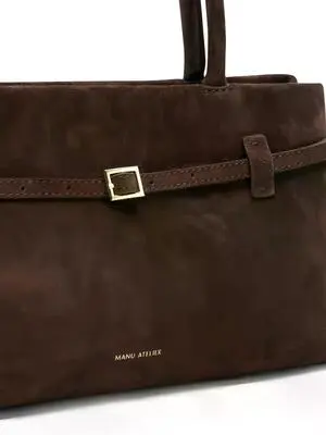 Manu Atelier Le Cambon East West Suede Shoulder Bag - Brown