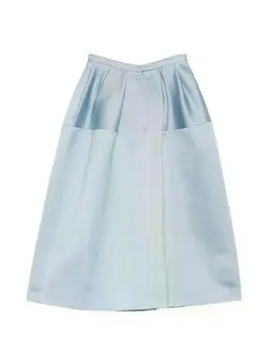 Dice Kayek Pleated Satin-finish Skirt - Blue