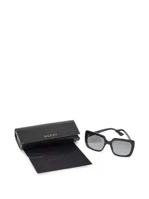 Gucci Crystal-logo Square Sunglasses