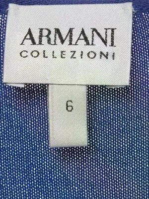 ARMANI Ribbed-knit Round-neck Midi Dress - Blue